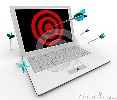 Hitting Bullseye On Computer Laptop Royalty-Free Stock Image ...
