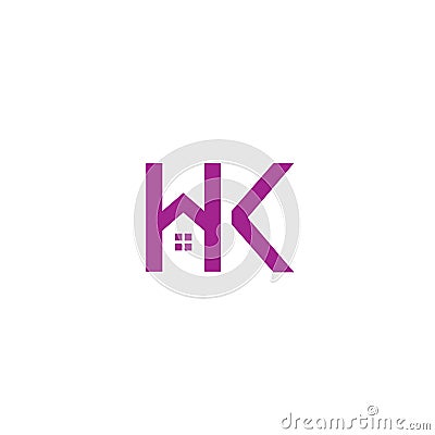 HK Home Logo. Real Estate Logo Design Cartoon Vector | CartoonDealer ...