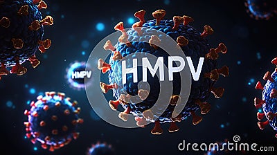 Hmpv Virus Structure With Spike Proteins In Microscopic View. HMPV ...