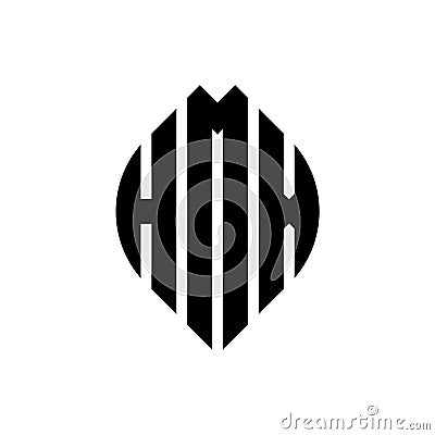 HMX Circle Letter Logo Design With Circle And Ellipse Shape. HMX ...