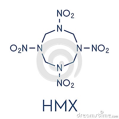 HMX Octogen Explosive Molecule. Skeletal Formula. Vector Illustration ...