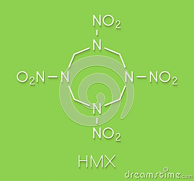 HMX Octogen Explosive Molecule. Skeletal Formula. Royalty-Free Stock ...