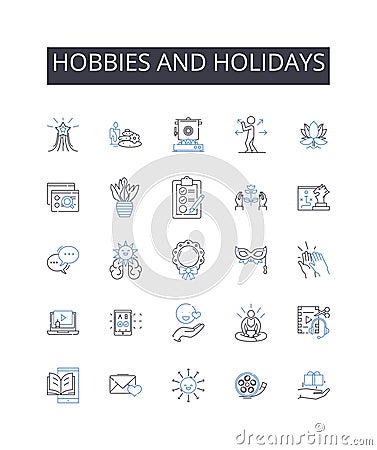 Hobbies And Holidays Line Icons Collection. Analytics, Insights ...