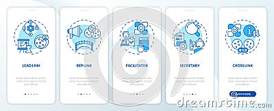 Holacracy Core Roles Blue Onboarding Mobile App Screen Vector ...