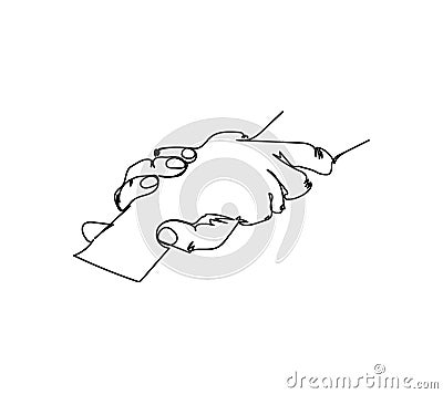 Hold On To The Wrists Gesture One Line Art. Continuous Line Drawing Of ...