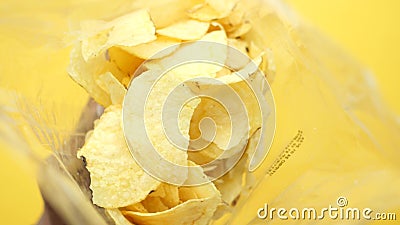 Holding a Open Potato Chips Packet Top View Stock Video - Video of junk ...