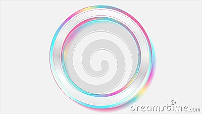Holographic Circle Frame Geometric Abstract Tech Motion Background ...