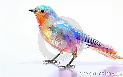 Holographic Translucent Glass Bird, Rainbow Spectroscopy Effect Royalty ...