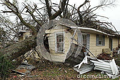 Home Destroyed By Falling Tree Stock Photography - Image: 17186982