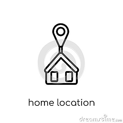 Home Location Icon. Trendy Modern Flat Linear Vector Home Location Icon ...