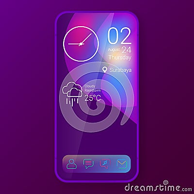 Home Screen Ui Design Custom Modifications Wave Vector Illustration ...