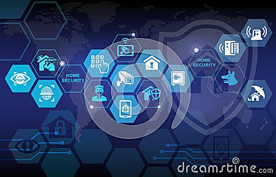 Home Security Protection Background Stock Illustration - Image: 61299878