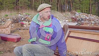 Homeless Man Eats at the Dump Social Video Stock Footage - Video of ...