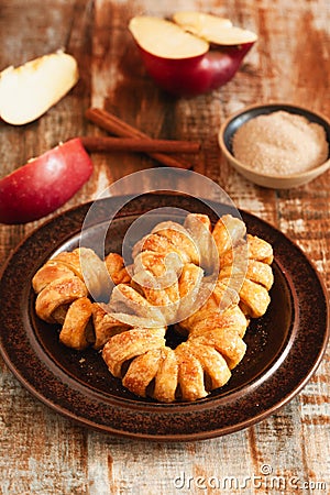 Homemade Puff Pastry Apple Rings Stock Photo | CartoonDealer.com #339840612