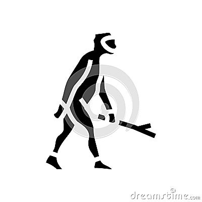 Homo Erectus Human Evolution Glyph Icon Illustration | CartoonDealer ...