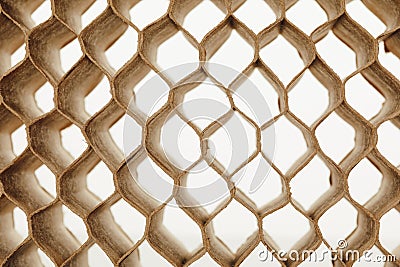 Honeycomb Cells Of Cardboard Stiffening Rib Background Stock Photo ...