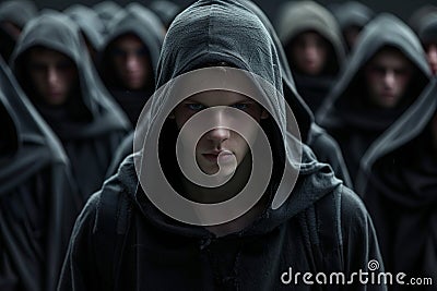 Hooded Figure In Dark Crowd Royalty-Free Stock Photography ...