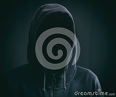 Hooded Man On Black Background Stock Image | CartoonDealer.com #85102195