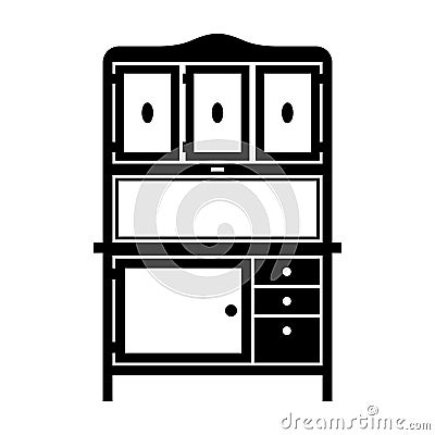 Hoosier Cabinet Cartoon Vector | CartoonDealer.com #116717617