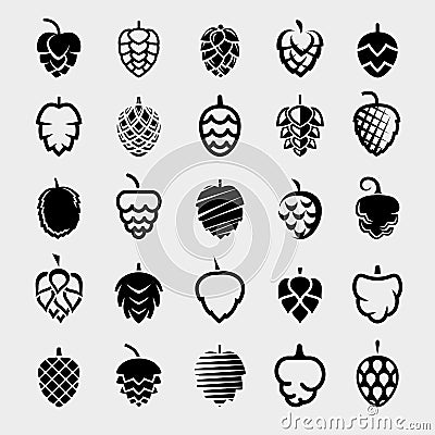 Hop Set. Collection Icon Hops. Vector | CartoonDealer.com #142236289