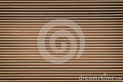 Horizontal Corrugated Brown Cardboard Texture, Background. Stock ...