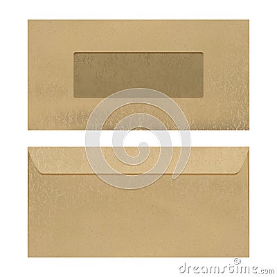 Horizontal Front And Back Manila Envelope With Window Isolated On White ...