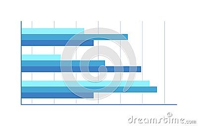 Horizontal Grouped Bar Chart Business Infographic Cartoon Vector ...