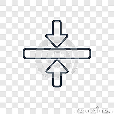 Horizontal Merge Concept Vector Linear Icon Isolated On Transparent ...