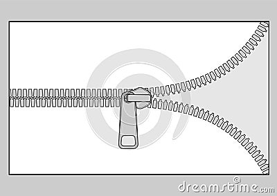 Horizontal Opened Zipper Clasp. Vector Clipart | CartoonDealer.com ...