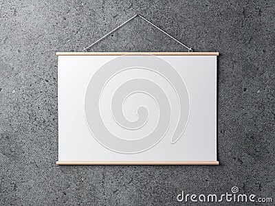 Horizontal Roll Up Poster Mockup, Pull Down Chart, Projection Screen ...