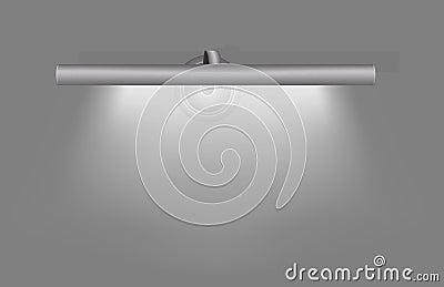 Horizontal Wall Light. Long Tube Over Mirror Lamp. Vector Illustration ...