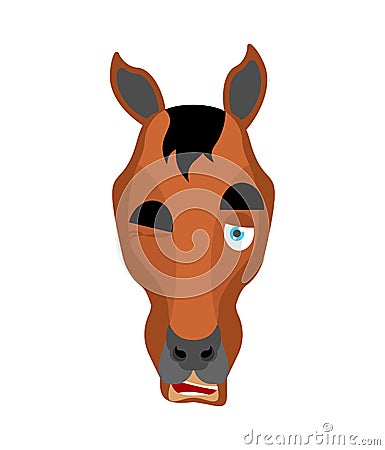 Horse Winks. Steed Happy Emoji. Hoss Vector Illustration ...