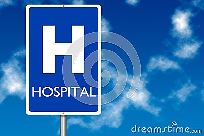 Hospital Board Traffic Sign Stock Image - Image: 24773551