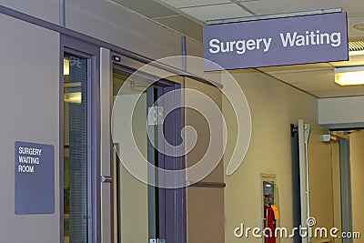 Hospital Sign: Surgery Waiting Stock Images - Image: 6408274