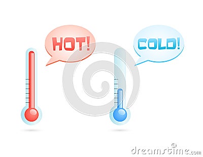Hot And Cold Temperature Icons Royalty Free Stock Photography - Image ...