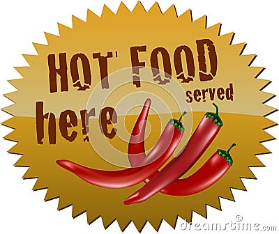 Hot Food Sign Vector Illustration | CartoonDealer.com #14070326