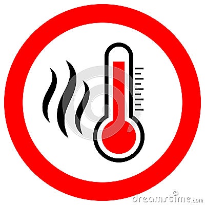 Hot Temperature Warning Sign Cartoon Vector | CartoonDealer.com #242200123