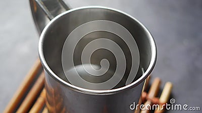 Hot Water in a Jar on Table Stock Video - Video of warm, table: 265431987