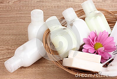 Hotel Amenities Kit In Basket Royalty Free Stock Photography - Image ...
