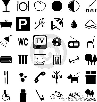 Hotel Symbols Royalty Free Stock Photo - Image: 3282315