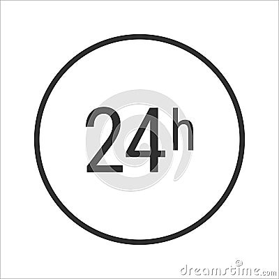 24 Hour Symbol With Transparent Background Cartoon Vector ...