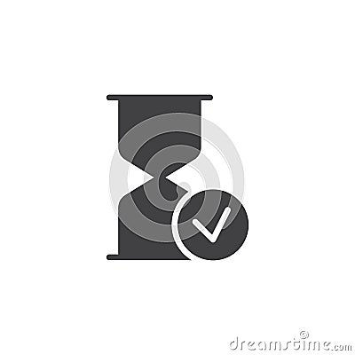 Hourglass Check Mark Vector Icon | CartoonDealer.com #130867444