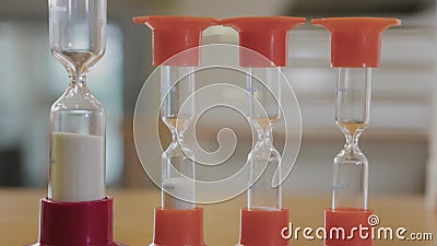 Hourglass of Different Sizes in a Science Laboratory. Stock Video ...