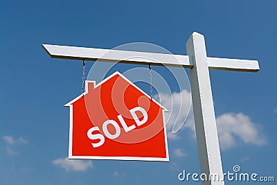 Sold Sign in Front of House or Condo Stock Photo - Image of contract ...
