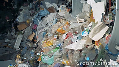 Household Garbage at a Factory for Waste Disposing. Process of Trash ...