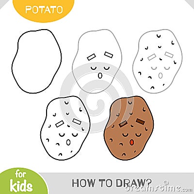 How To Draw Potato For Children. Step By Step Drawing Tutorial Cartoon ...