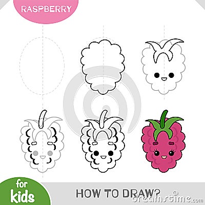 How To Draw Raspberry For Children. Step By Step Drawing Tutorial ...