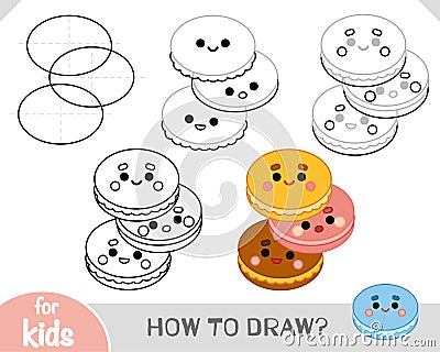 How To Draw Set Of Macaroons For Children. Step By Step Drawing ...