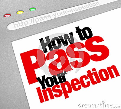 How To Pass Your Inspection Words Website Internet Page Screen Stock ...