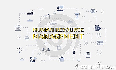 Hrm Human Resource Management Concept With Icon Set With Big Word Or ...